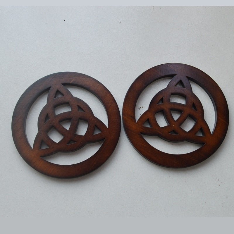Celtic Knot Wooden altar tile Pentagram props Ritual Divination Wicca ...
