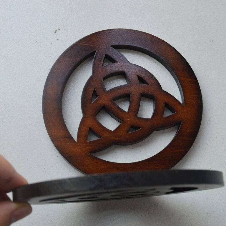 Celtic Knot Wooden altar tile Pentagram props Ritual Divination Wicca ...